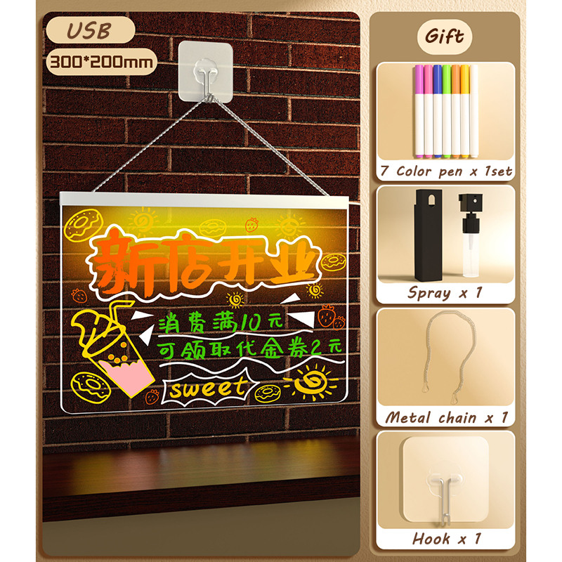 Kids LED Luminous Blackboard Drawing Toys Colorful... – Grandado