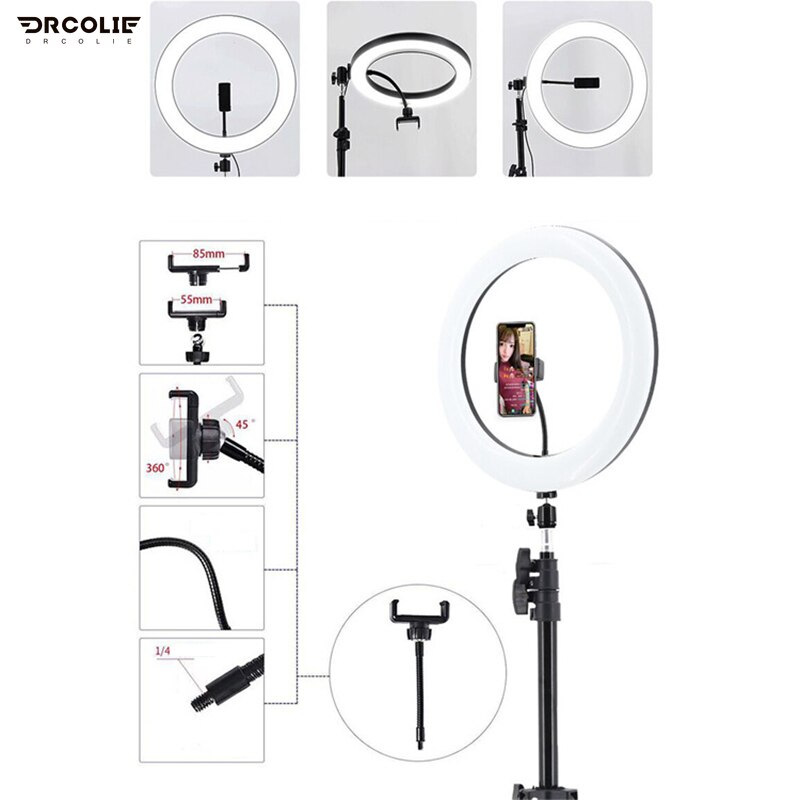 DROCLIE Ring Light 10.2 Inch 26cm Fill Light Stand... – Vicedeal