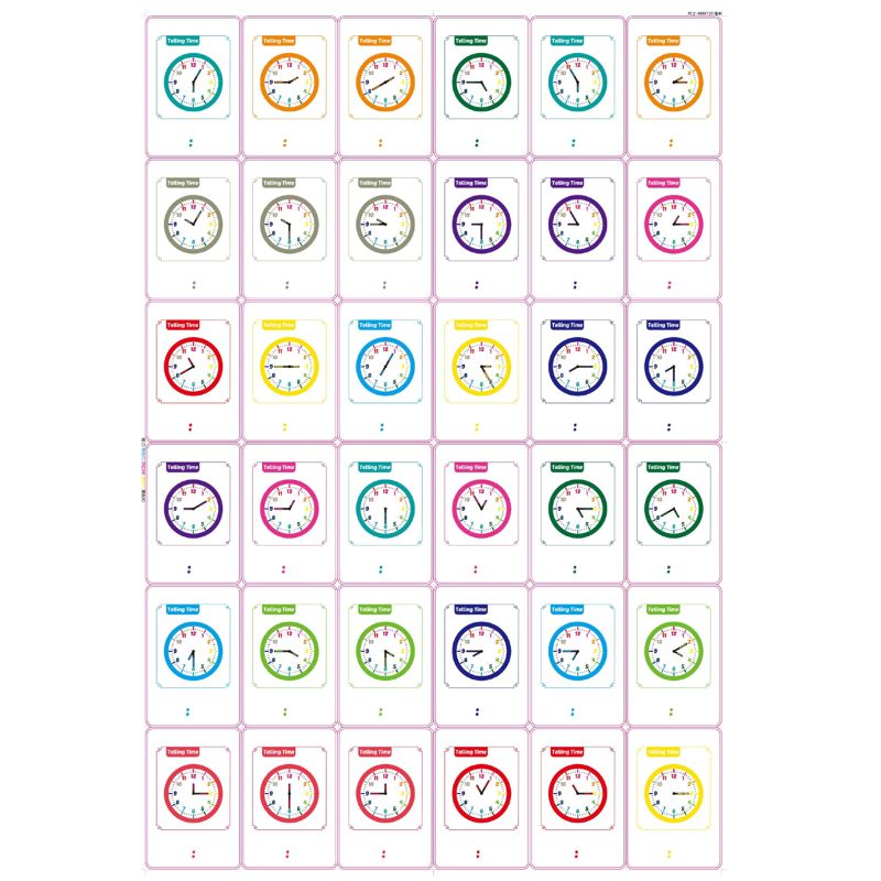 Clock Time Number Alphabet Learning Card Telling T... – Grandado