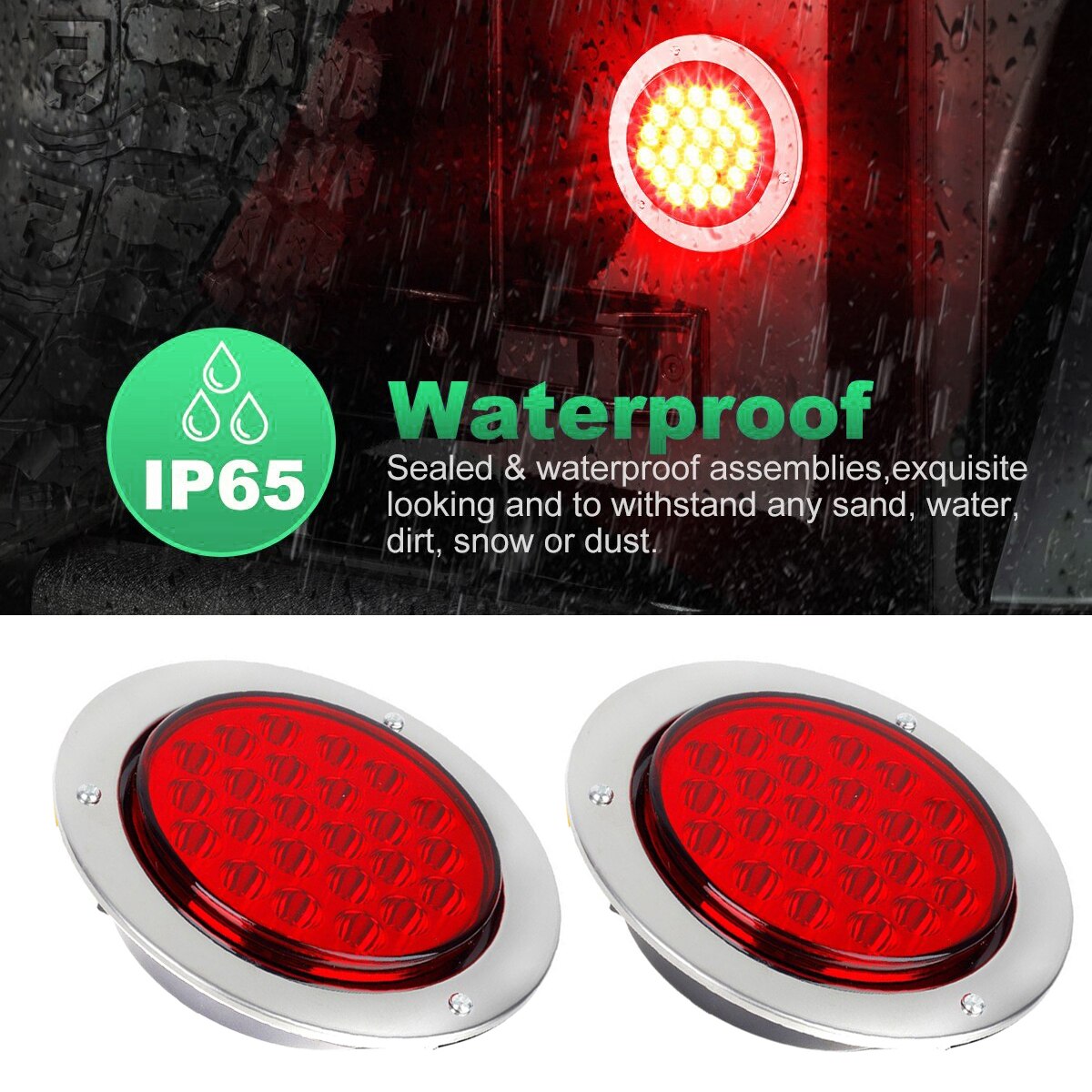 2pcs Waterproof 24LEDs Car Rear Tail Lights Stop B... – Grandado