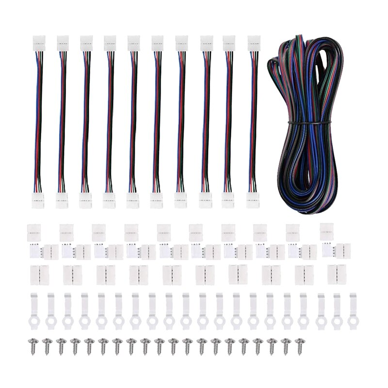 5050 4 Pin Strip Connector Kit, 10mm RGB LED Light... – Grandado