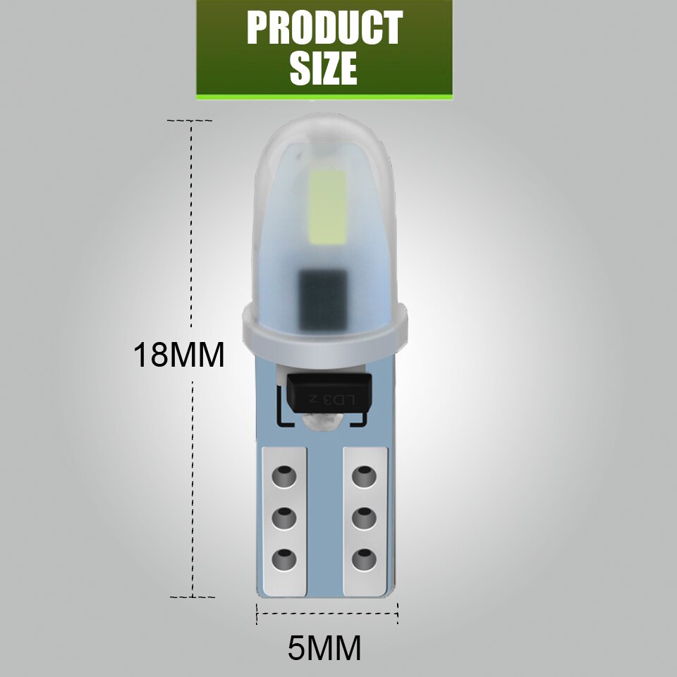 1/10PCS T5 Led Bulb W3W W1.2W Car Interior Light I... – Grandado