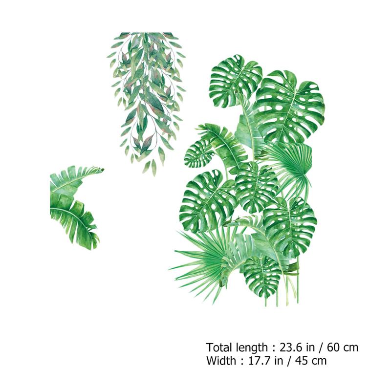1 Set Natural Style Monstera Leaf Wall Sticker Gre... – Grandado