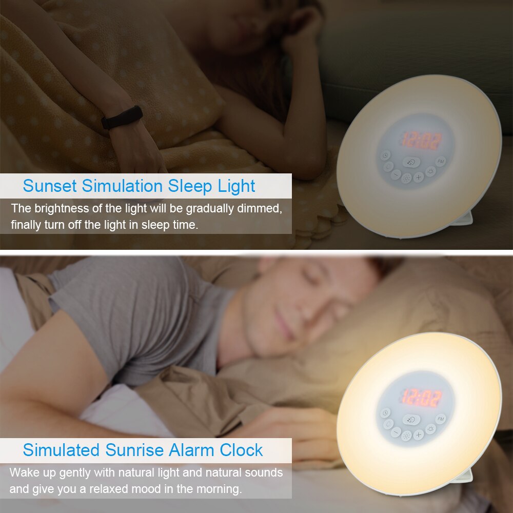 Wake Up Light Alarm Clock Sunrise/Sunset Simulatio... – Grandado