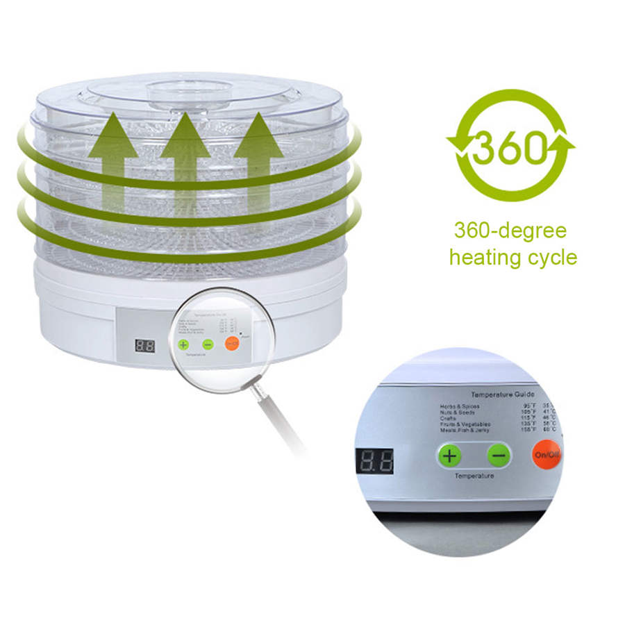 Intelligent 3-Layer Electric Food Dehydrator Fruit... – Vicedeal