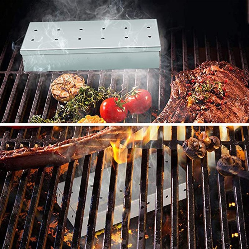 Rvs Bbq Smoker Box Hout Chips Barbecue Roker Indoo... – Grandado