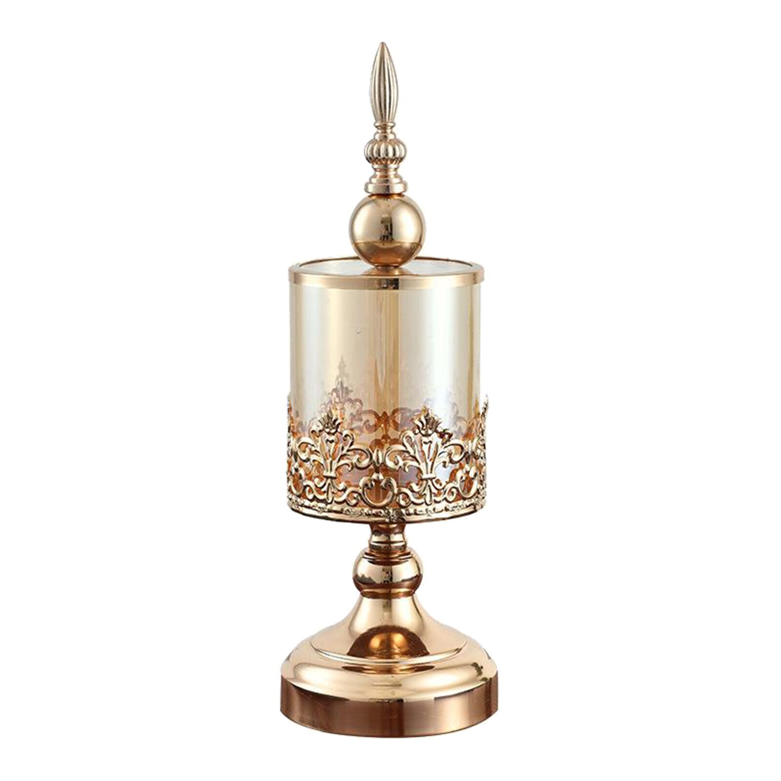 Gold Metal Pillar Candle Holders Pillar Candle Cen... – Grandado