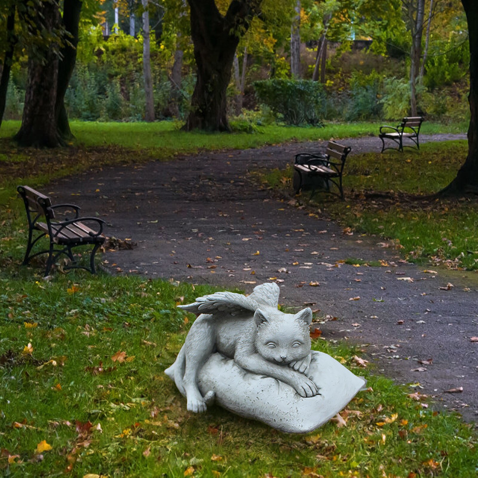 Cat Angel Pet Memorial Grave Marker Tribute Statue... – Grandado