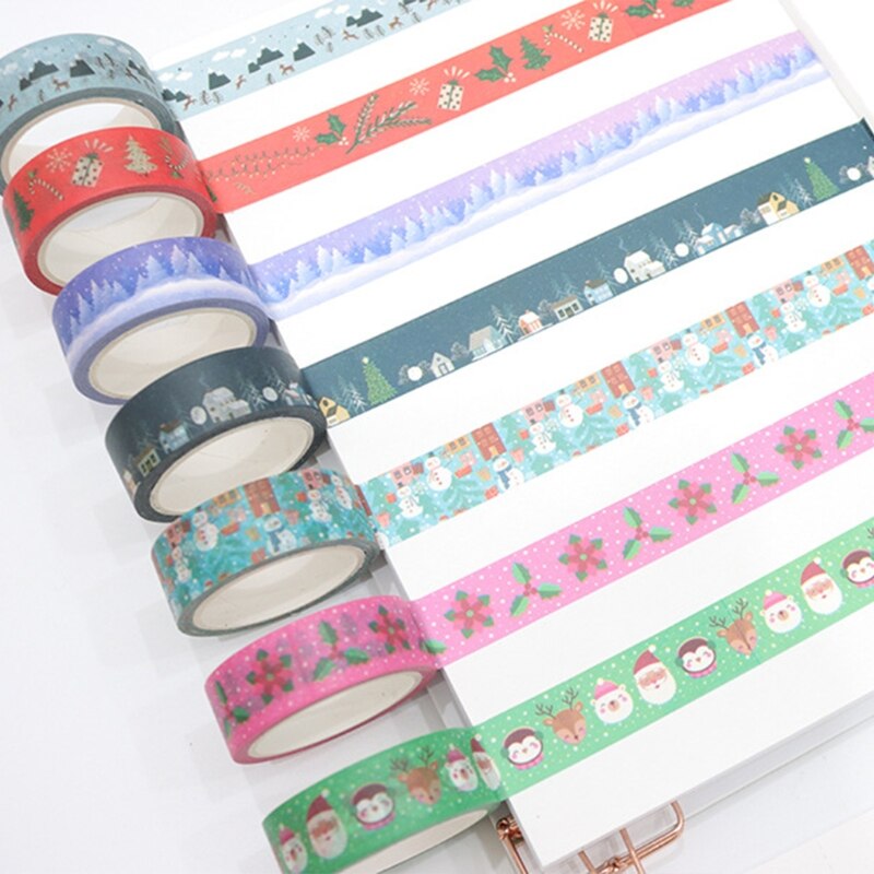 18 Rolls Christmas Washi Tapes Santa Snowflake Tre... – Vicedeal