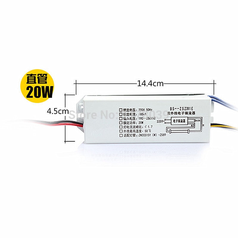 220V 50Hz 20W 165mA Straight tube UV lamp ballast,... – Grandado