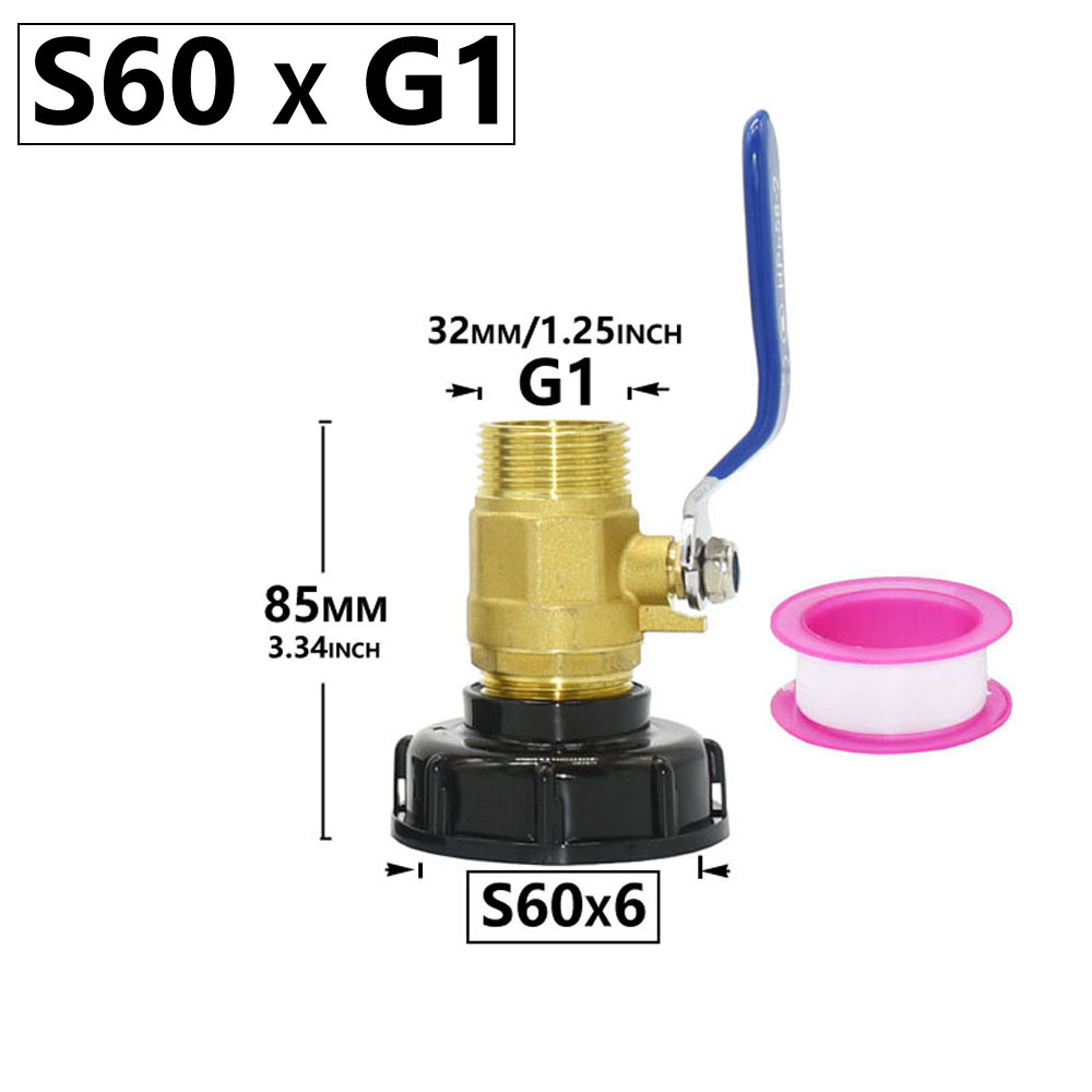 Ibc Tank Adapter S60 X 1/2 3/4 1 Inch Draad Connec... – Vicedeal