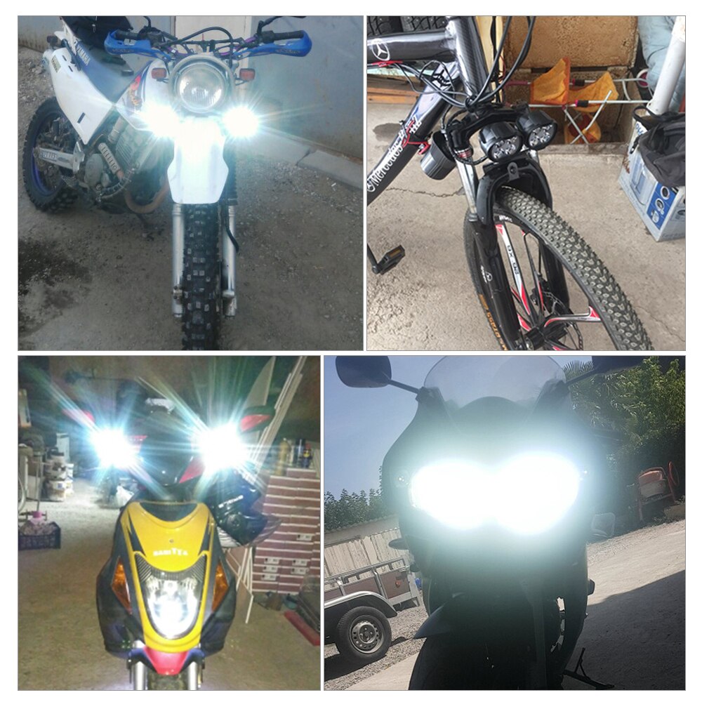 LED Motorfiets Koplamp Extra Lamp LED Motor Bromfi... – Vicedeal