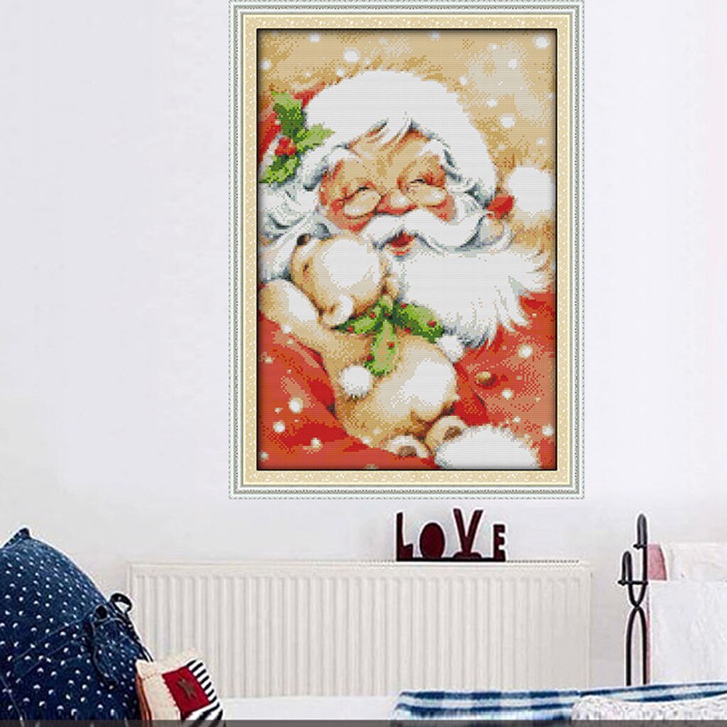 Santa Claus Pattern Stamped Cross Stitch Kits DIY ... – Grandado