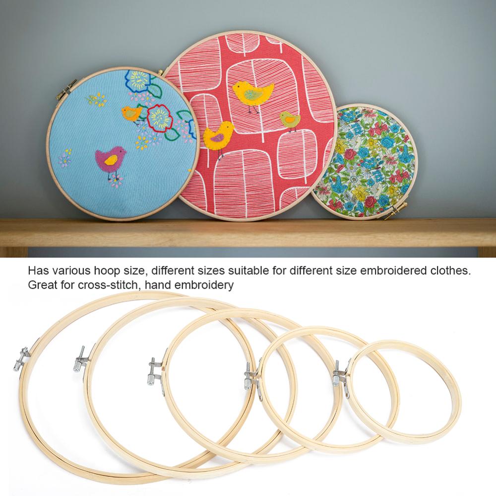 5Pcs Round Embroidery Hoops Cross Stitch Frame Rin... – Grandado