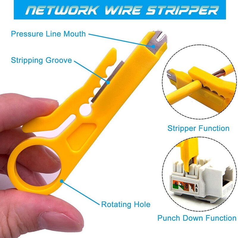 RJ45 Crimping Tool, Cut, Strip Tool with Cable Tes... – Vicedeal