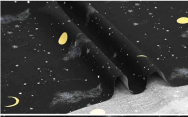 half yard plain fabric with sky star moon print ha... – Grandado