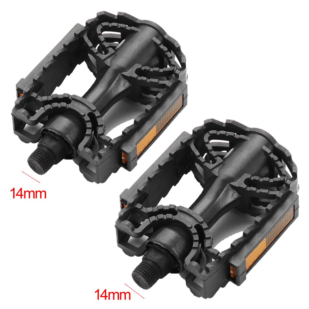 1Pair 12mm/14mm Black Plastic Bicycle Pedals with ... – Grandado
