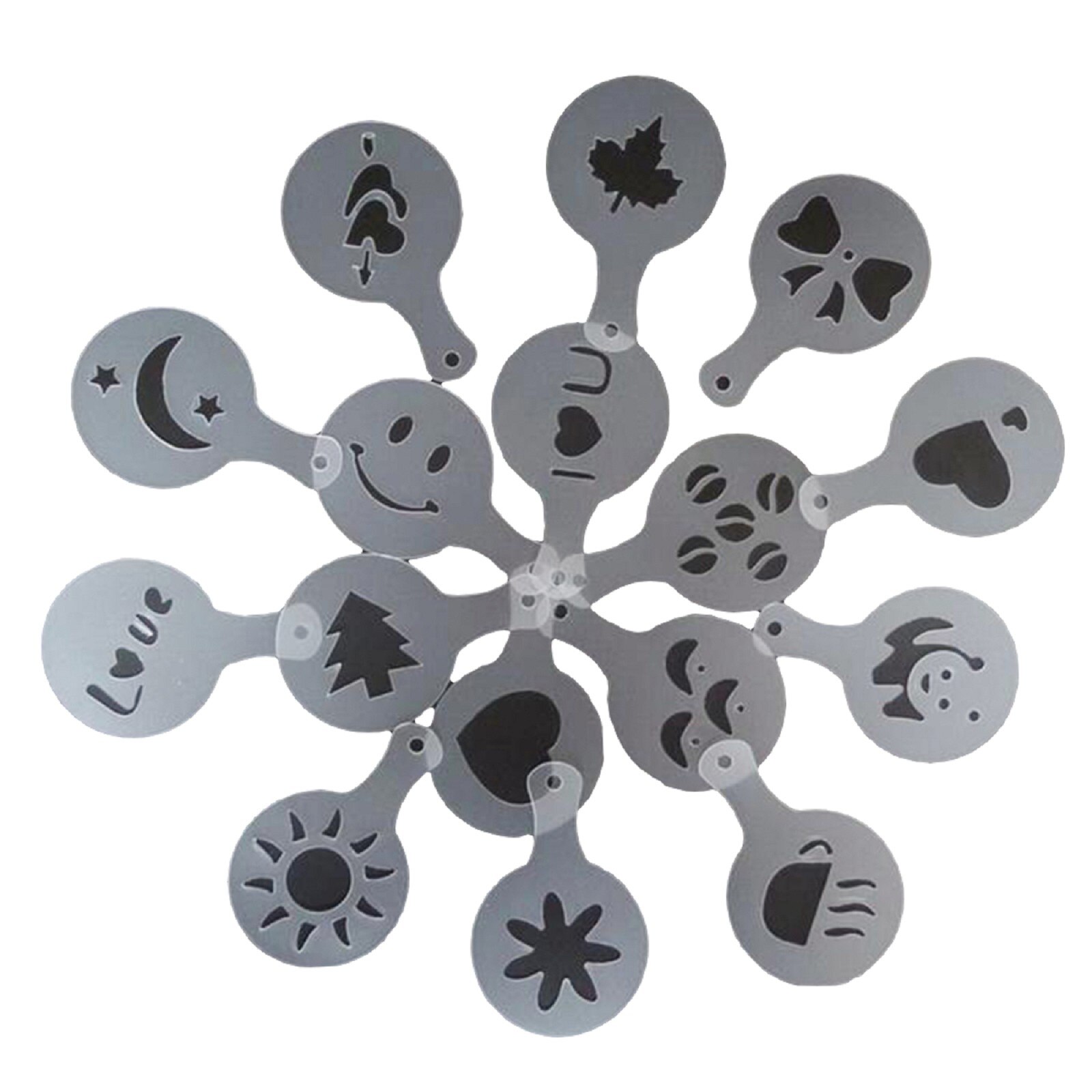 16pcs DIY Coffee Decor Tool Set Stencils Cappuccin... – Grandado