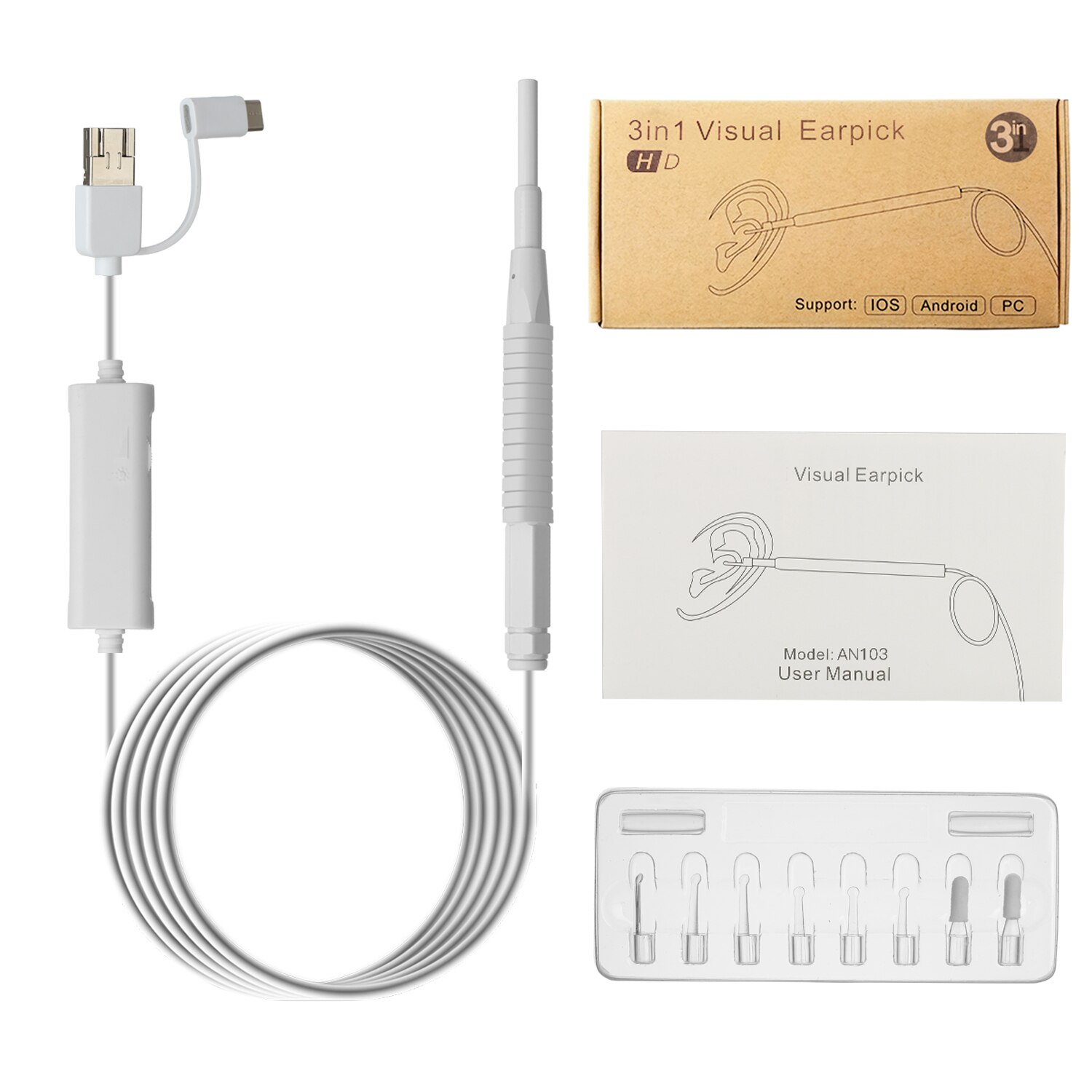 3.9mm Endoscope Camera In Ear Cleaning USB Visual ... – Grandado