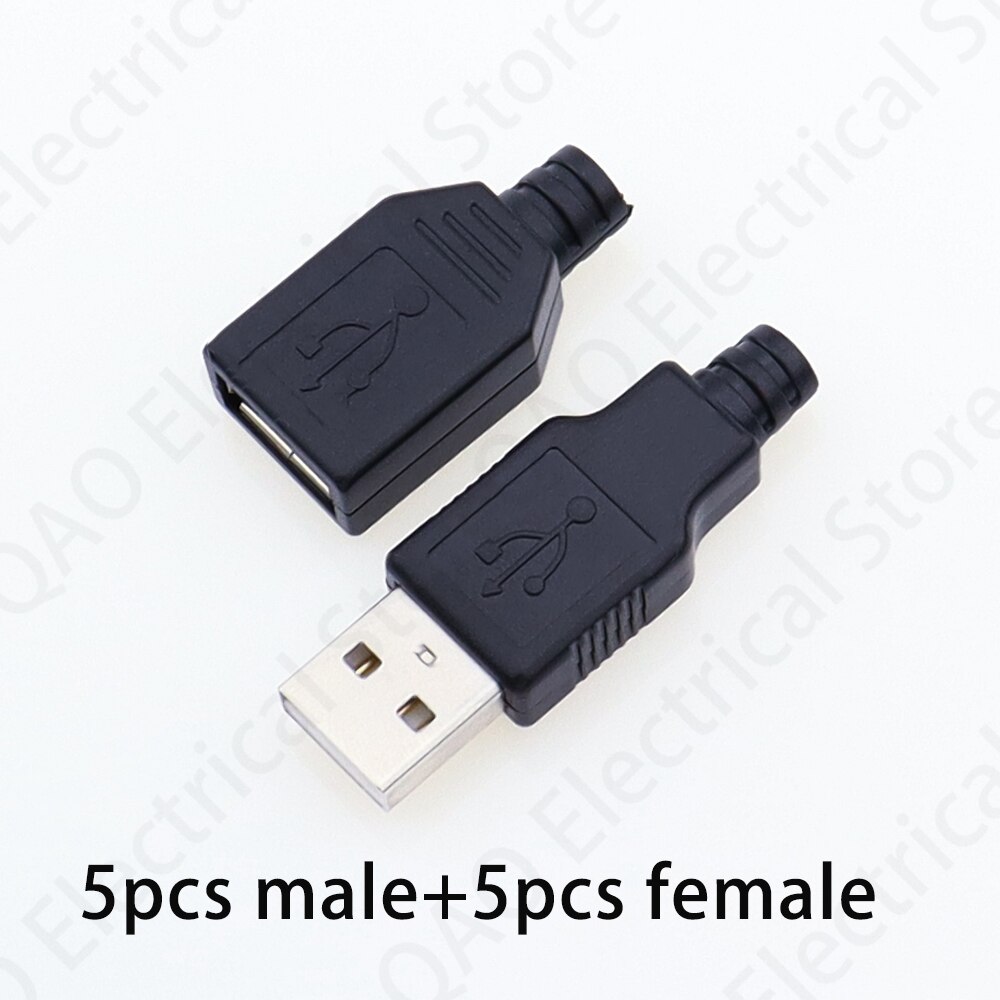 10pcs Type A Male Female USB 4 Pin Plug Socket Con... – Grandado