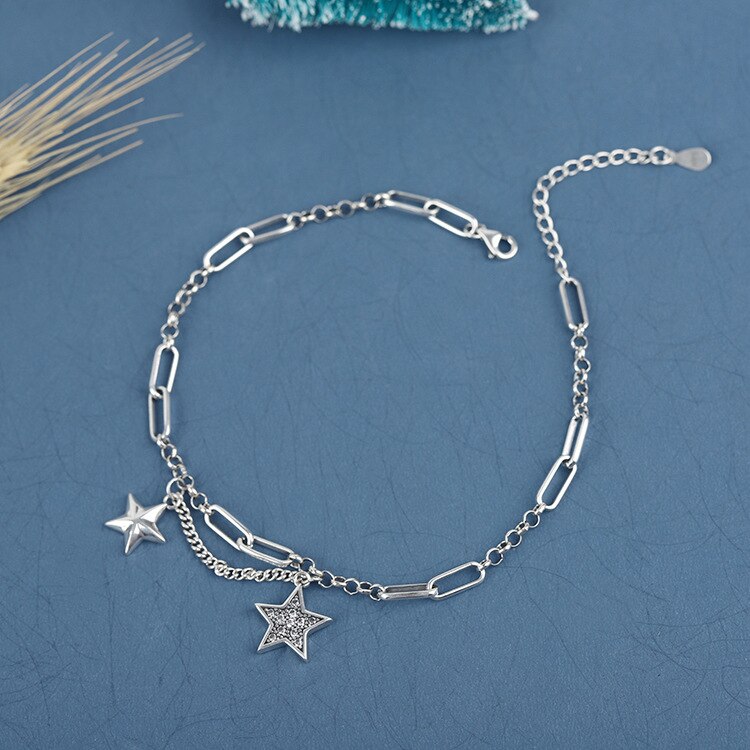 Luxe Dubbele Penta Ster Echt 925 Sterling Zilveren... – Vicedeal