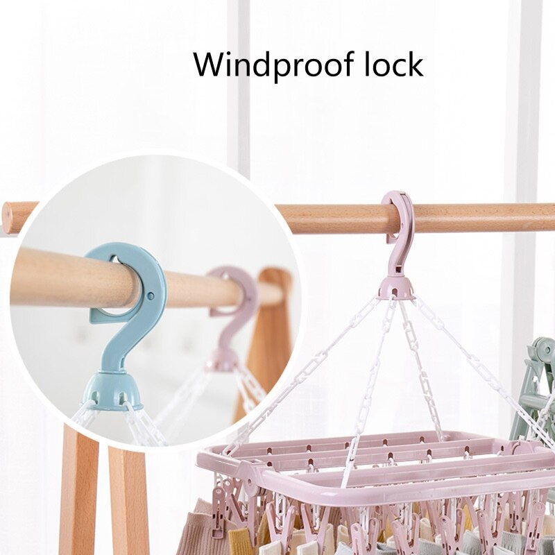 Folding Clothes Dryer Hanger 32 Clips Multifunctio... – Grandado