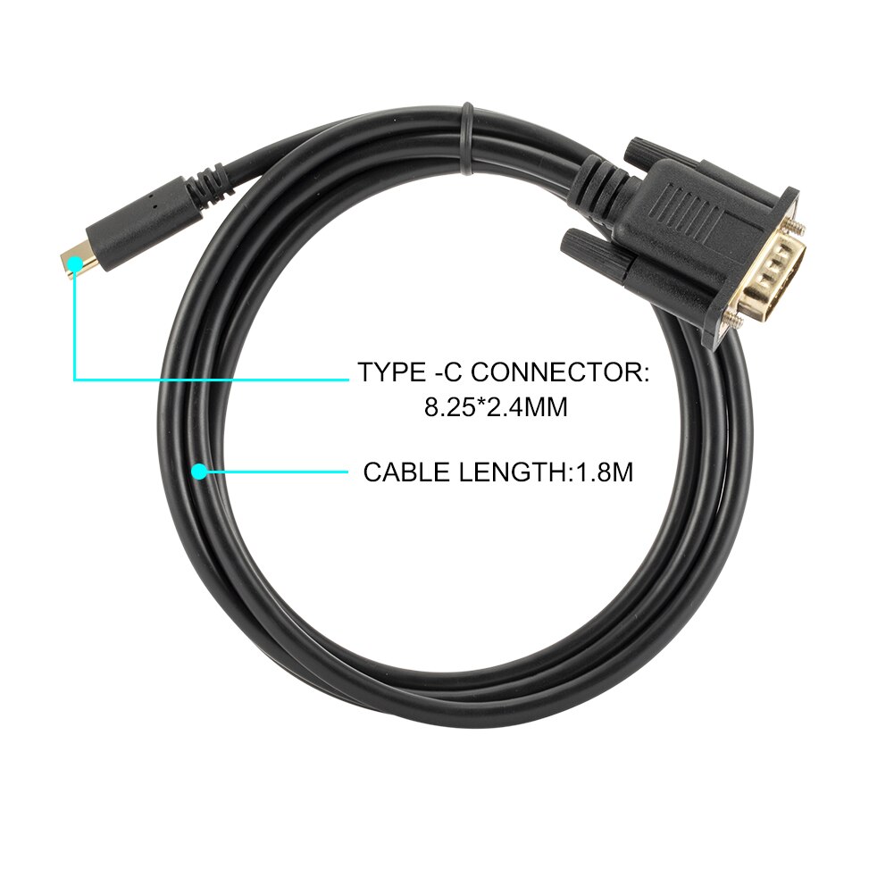 Usb C Naar Vga Kabel 1080P Type C Naar Vga Convert... – Vicedeal