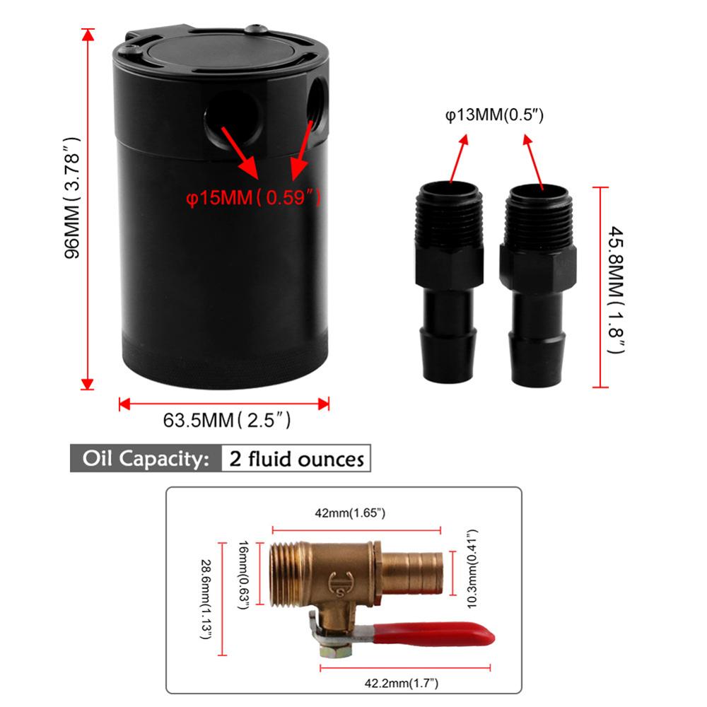 2-Port Baffled Aluminum Alloy Oil Catch Can Reserv... – Grandado