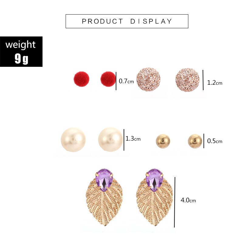 Flowers Earrings Leaves Earring Suit Pearl Water P... – Grandado