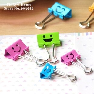 40 pcs/Lot Smile Metal Clip Binder Clips for Album... – Grandado