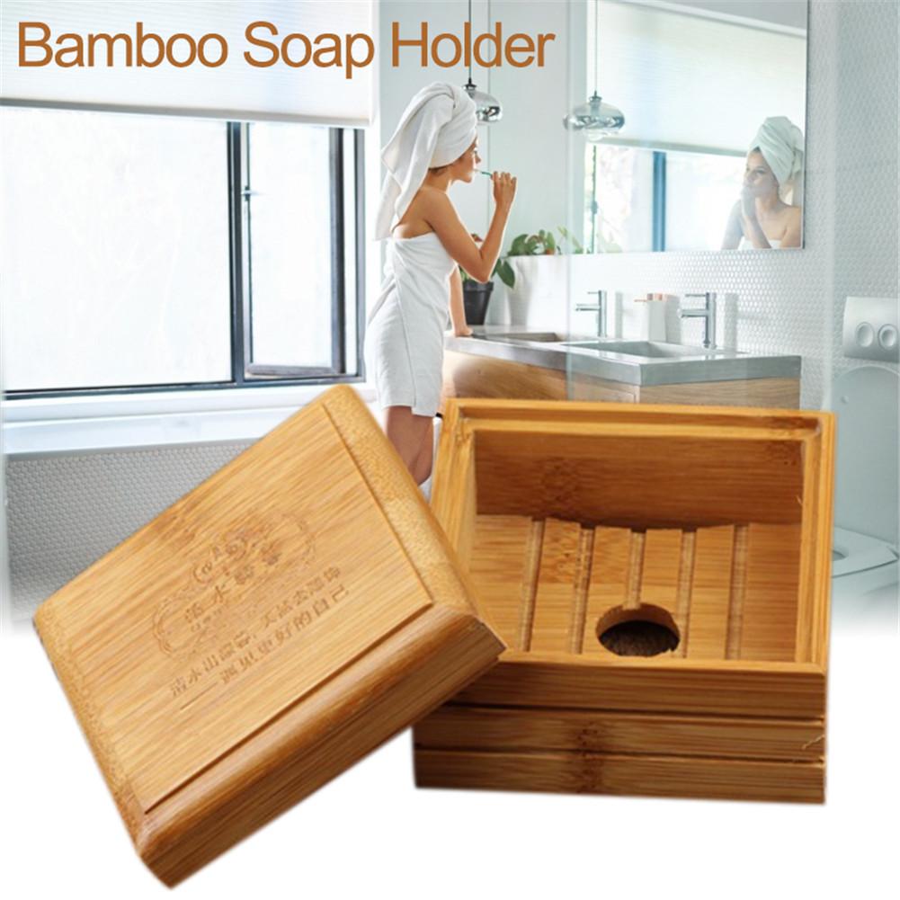 Soap Box Holder Bamboo Wooden Bath Shower Soap Sto... – Grandado
