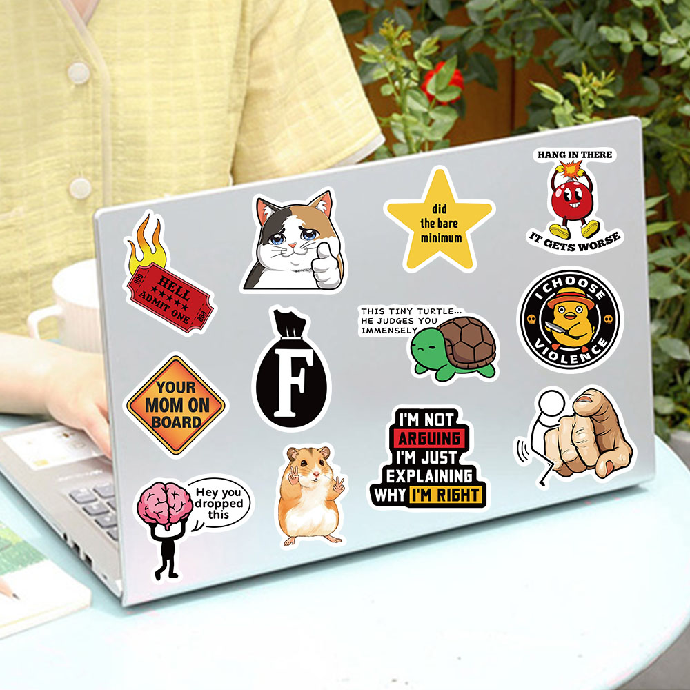 50 stks Grappige Prank Snarky Kat MEME Stickers De... – Vicedeal