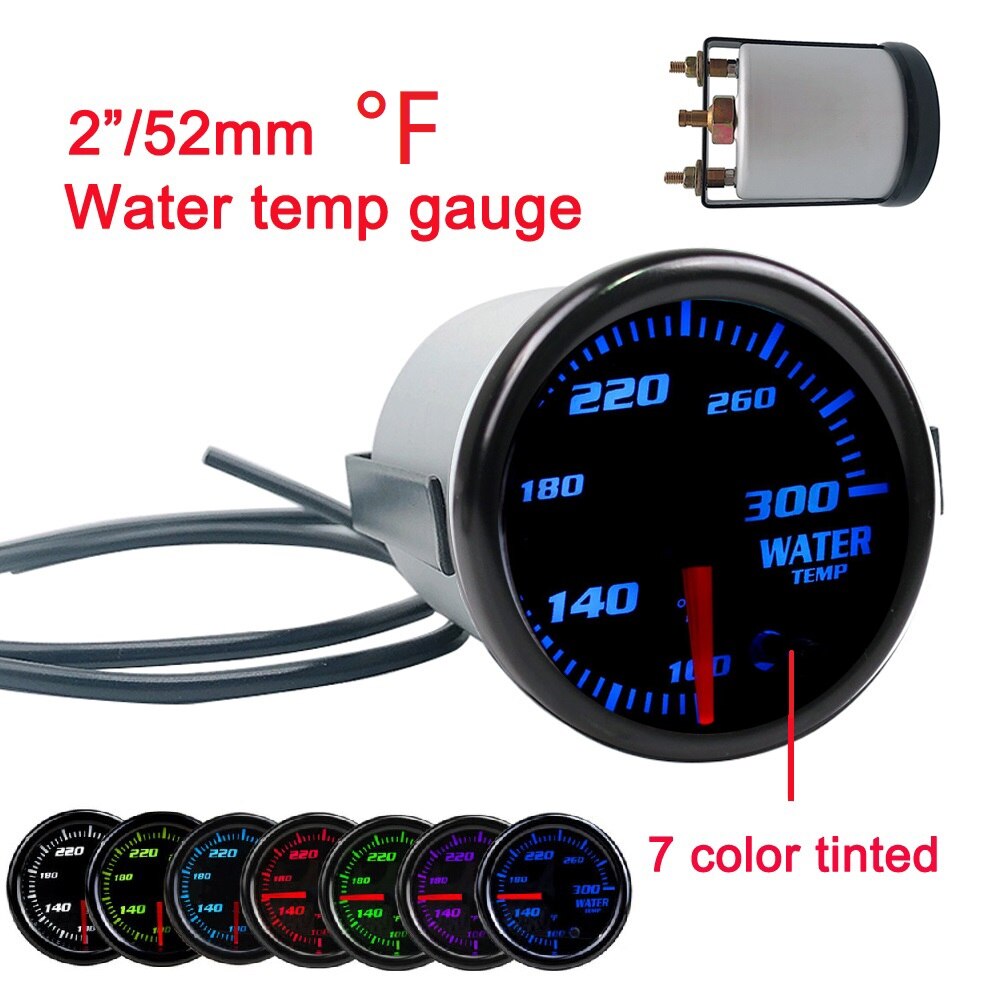 2" 52mm Universal Water Temp Gauge Meter 7 Color D... – Vicedeal