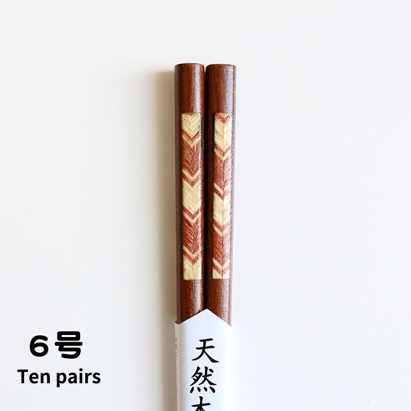 Ten pairs Hand-pasted color bar chopsticks Japanes... – Grandado