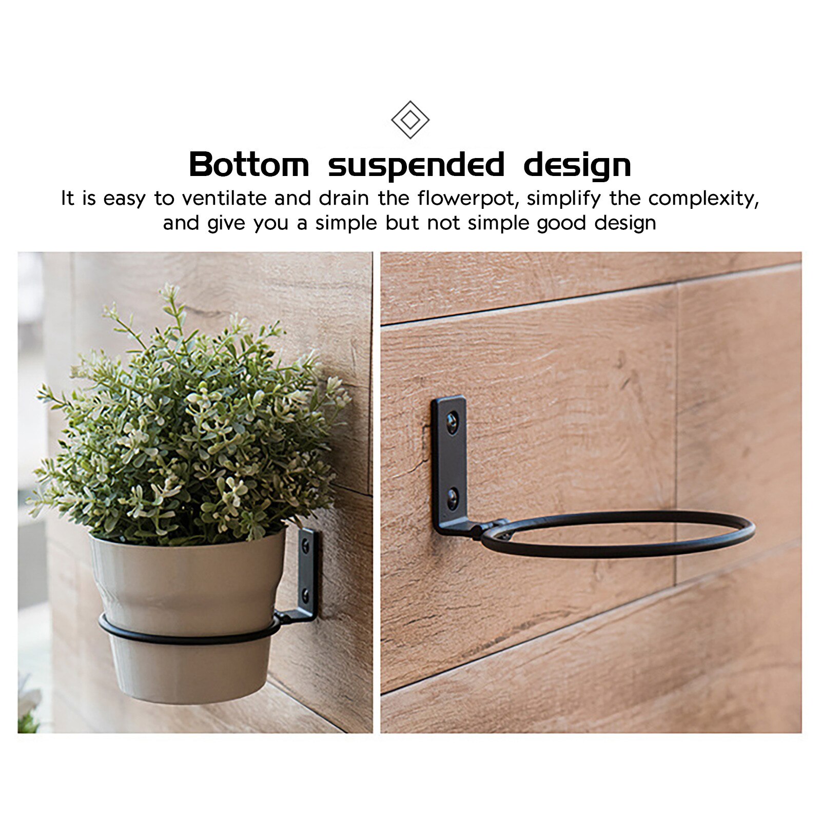 Plant Flower Basket Folding Pot Holder Metal Hooks... – Grandado