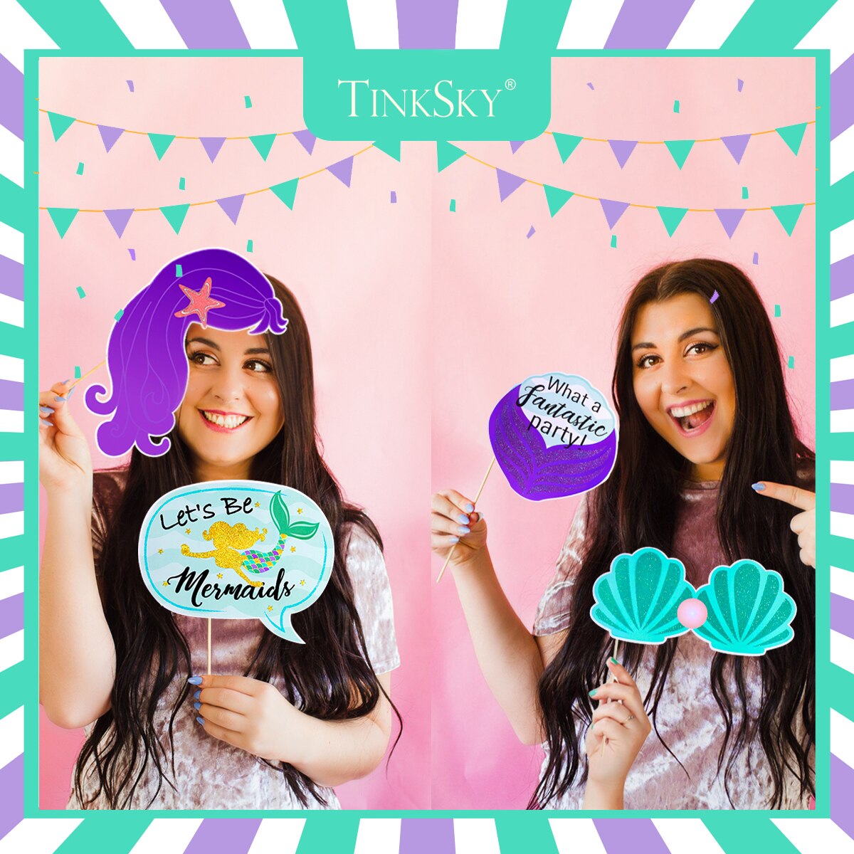 Tinksky 18Pcs Mermaid Birthday Party Photo Booth A... – Vicedeal