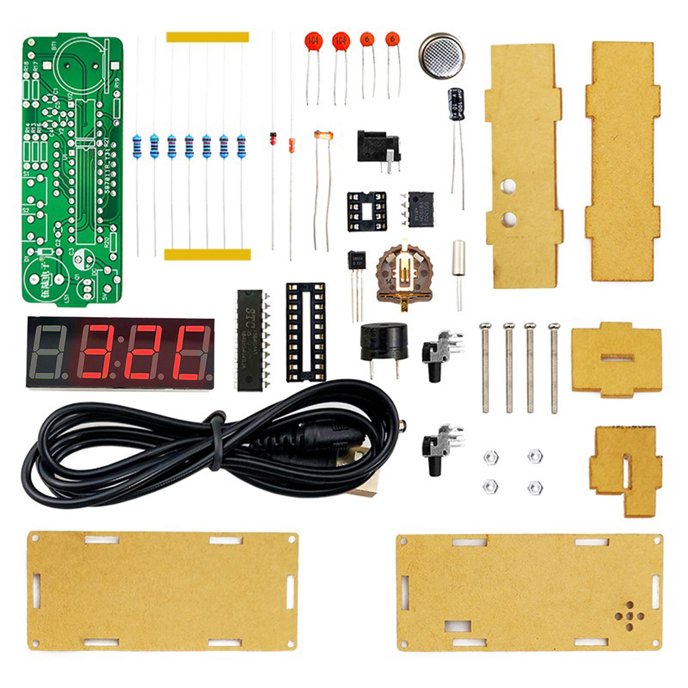4 Digit Rechargeable DIY Digital Clock Kit SMD SMT... – Grandado