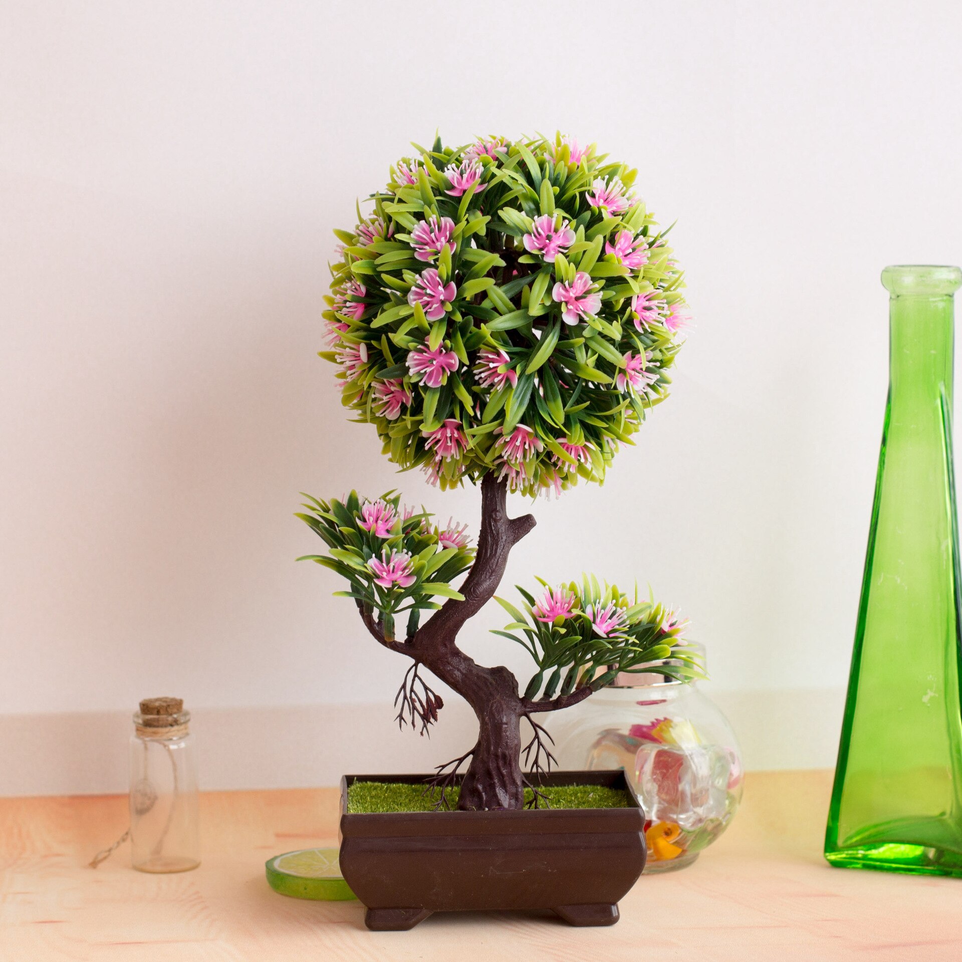 1PC Artificial S-shaped Plum Blossom Tree Bonsai S... – Grandado