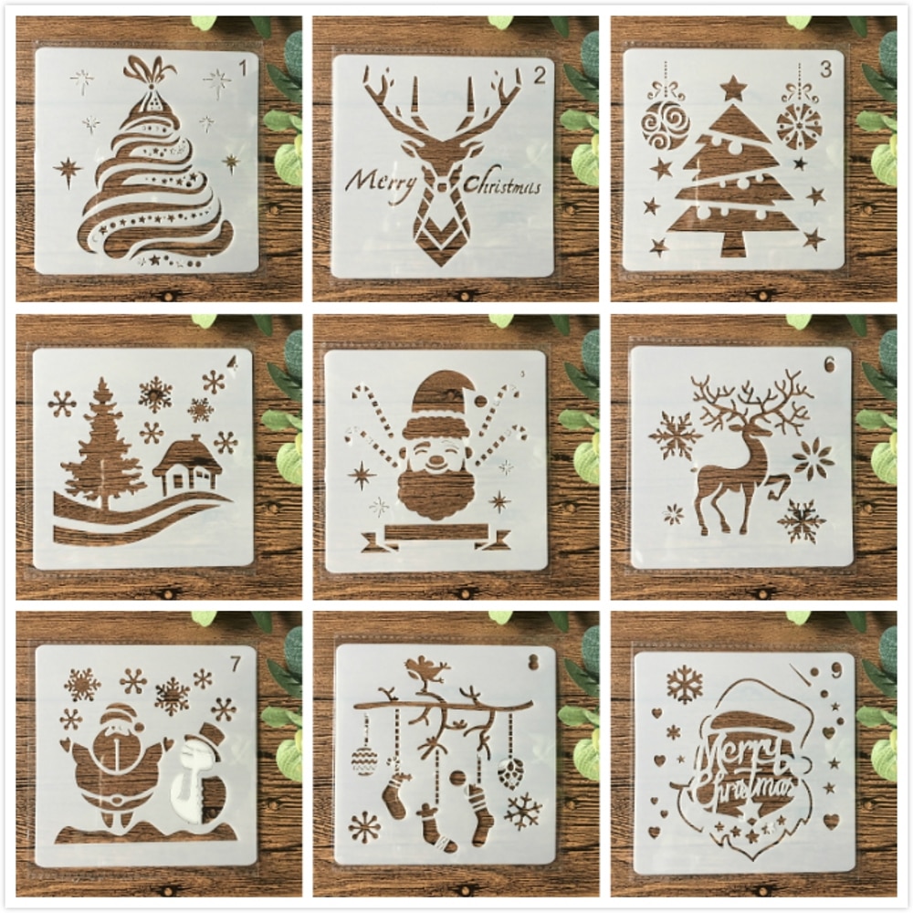 9Pcs 13cm Christmas Santa Clause Reindeer Snow DIY... – Grandado