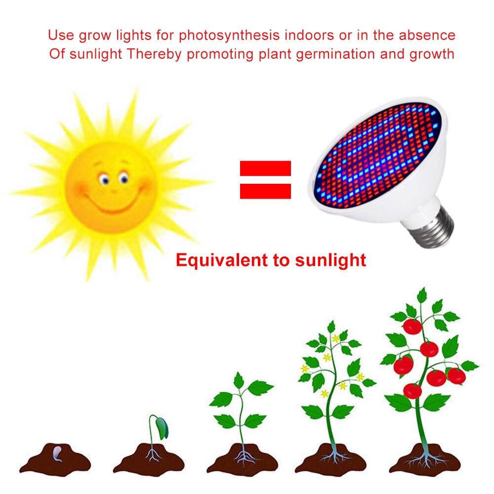 Full Spectrum 48 60 80 126 200 300LED Grow Light B... – Grandado
