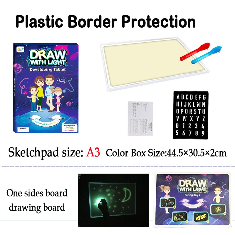 Big Size Illuminate Light Drawing Board In Dark Ki... – Grandado
