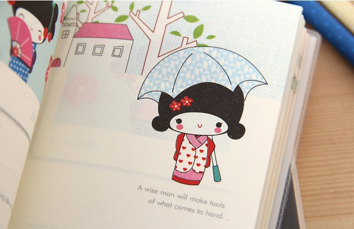 "Kimono Girl" Cute Diary Planner Pocket Journal Sc... – Grandado