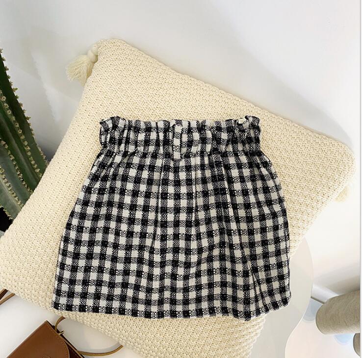 girls Plaid skirt autumn winter cotton girls skirt... – Grandado