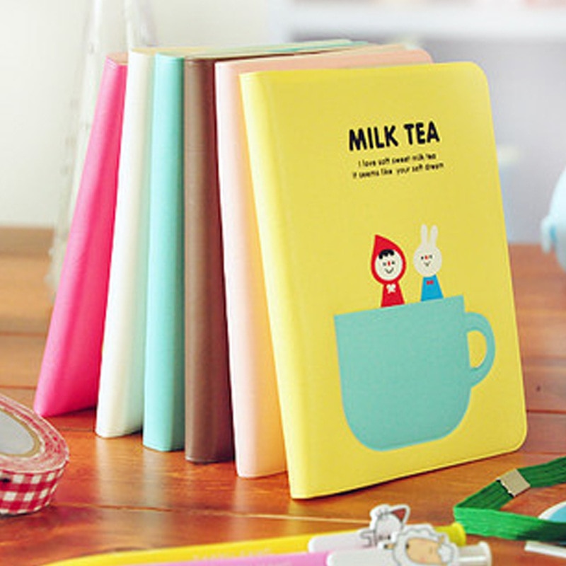 Korea stationery warm milk tea time portable PVC N... – Grandado