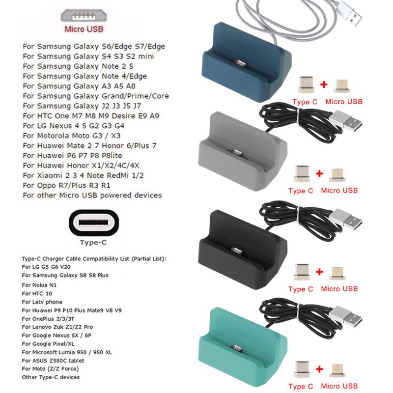 Magnetic Micro USB + USB Type C Connector Charging... – Grandado