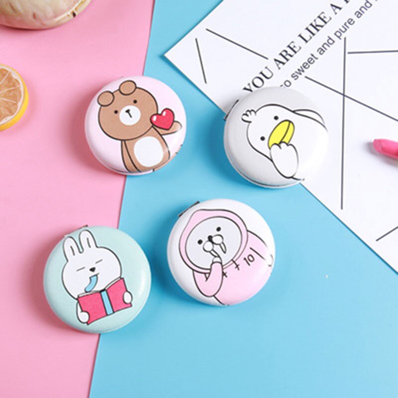 Girls Round Make Up Mirror Cute Cartoon Folding Mi... – Grandado