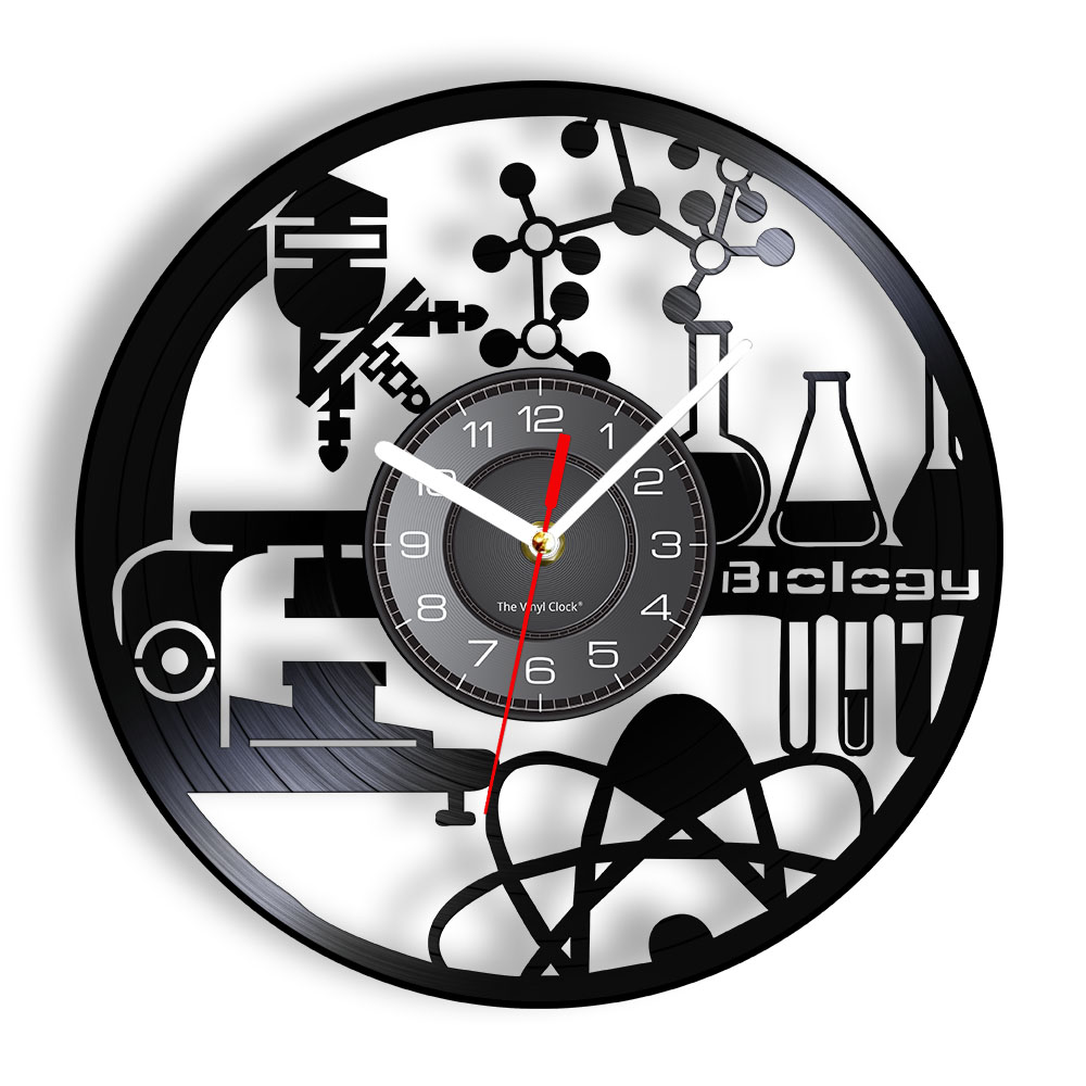Biology Chemistry Black Silent Wall Clock Biologis... – Grandado