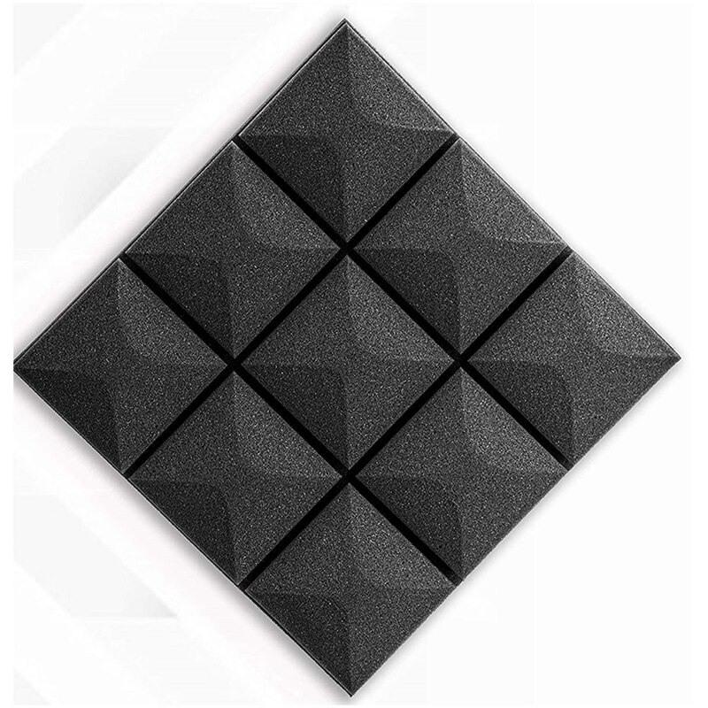 24 Pack Black Acoustic Foam Panels 2X12x12inch Mus... – Grandado