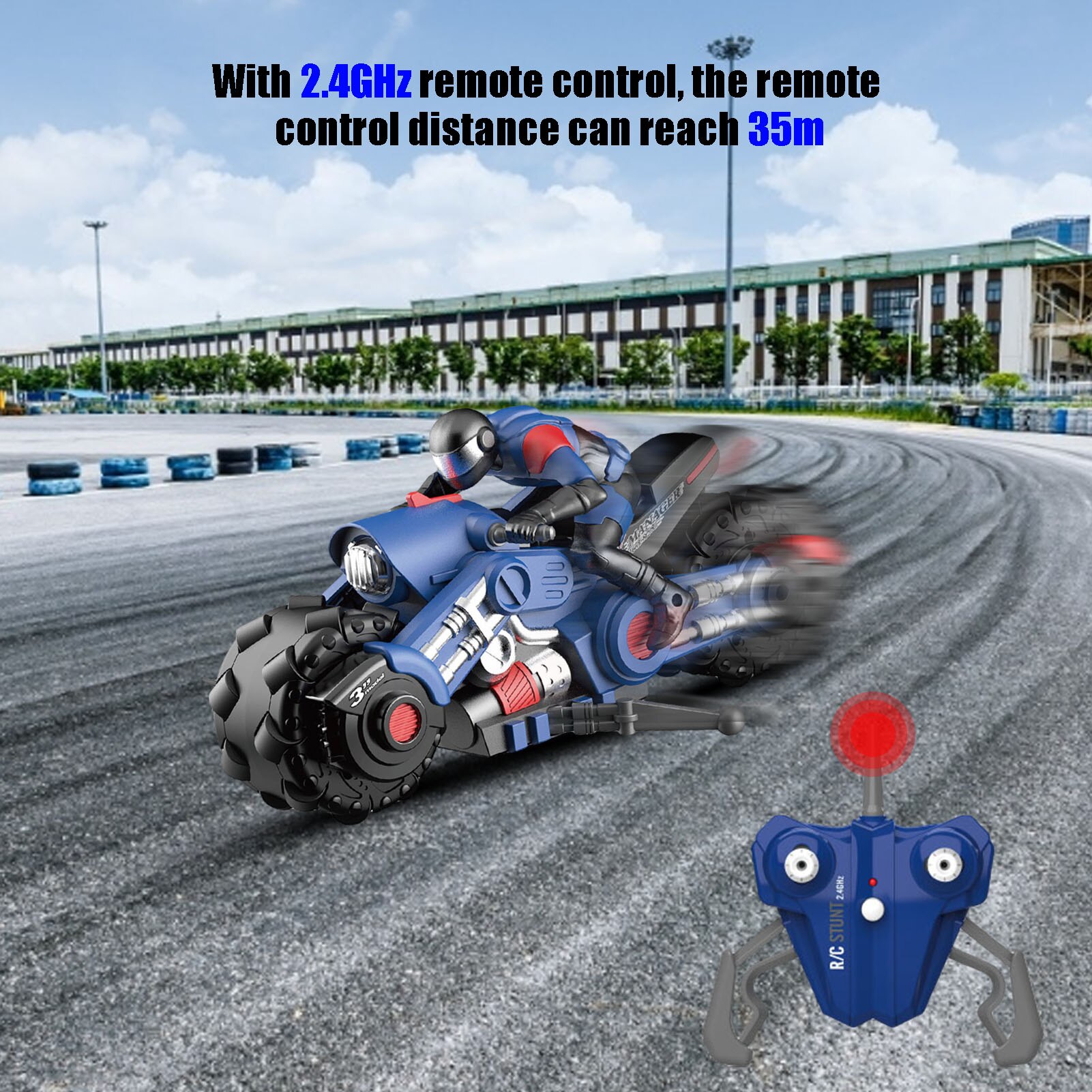 Mini RC Motorcycle Model Toy 1:10 2.4GHz Stunt Mot... – Grandado