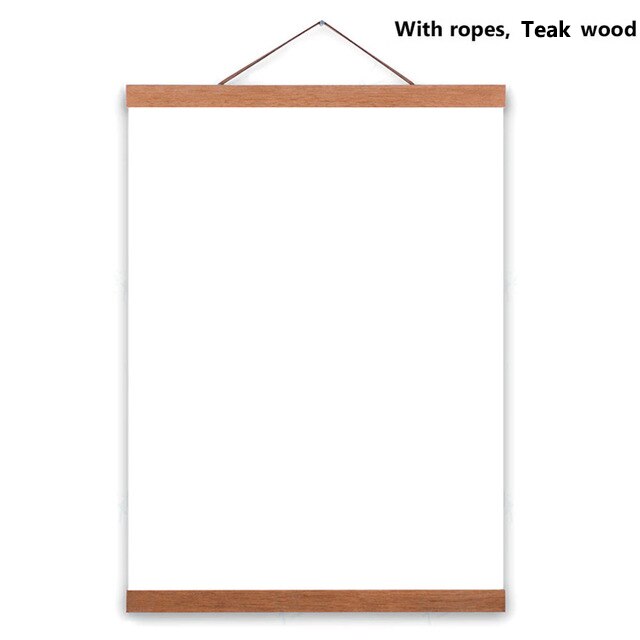 4 Colors Wood Hanging Scrolls Frame Poster Photo F... – Grandado